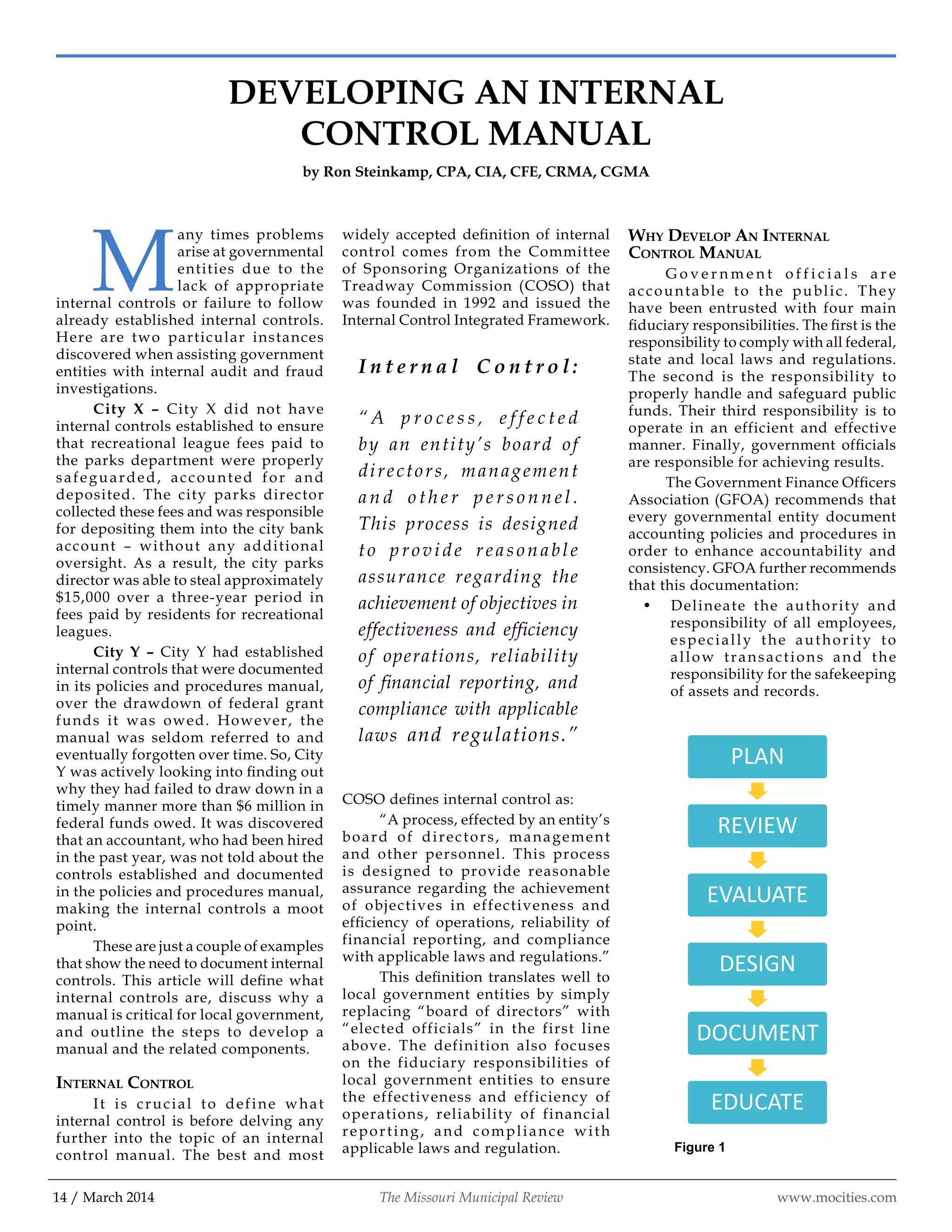 How to Develop an Internal Control Manual | PDF