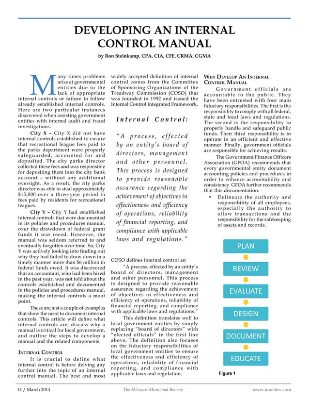 How to Develop an Internal Control Manual | PDF