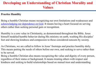 Developing an Understanding of Christian Morality and Values | PPTX