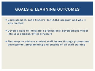 Developing a Professional Development Model for RA Staff | PPT