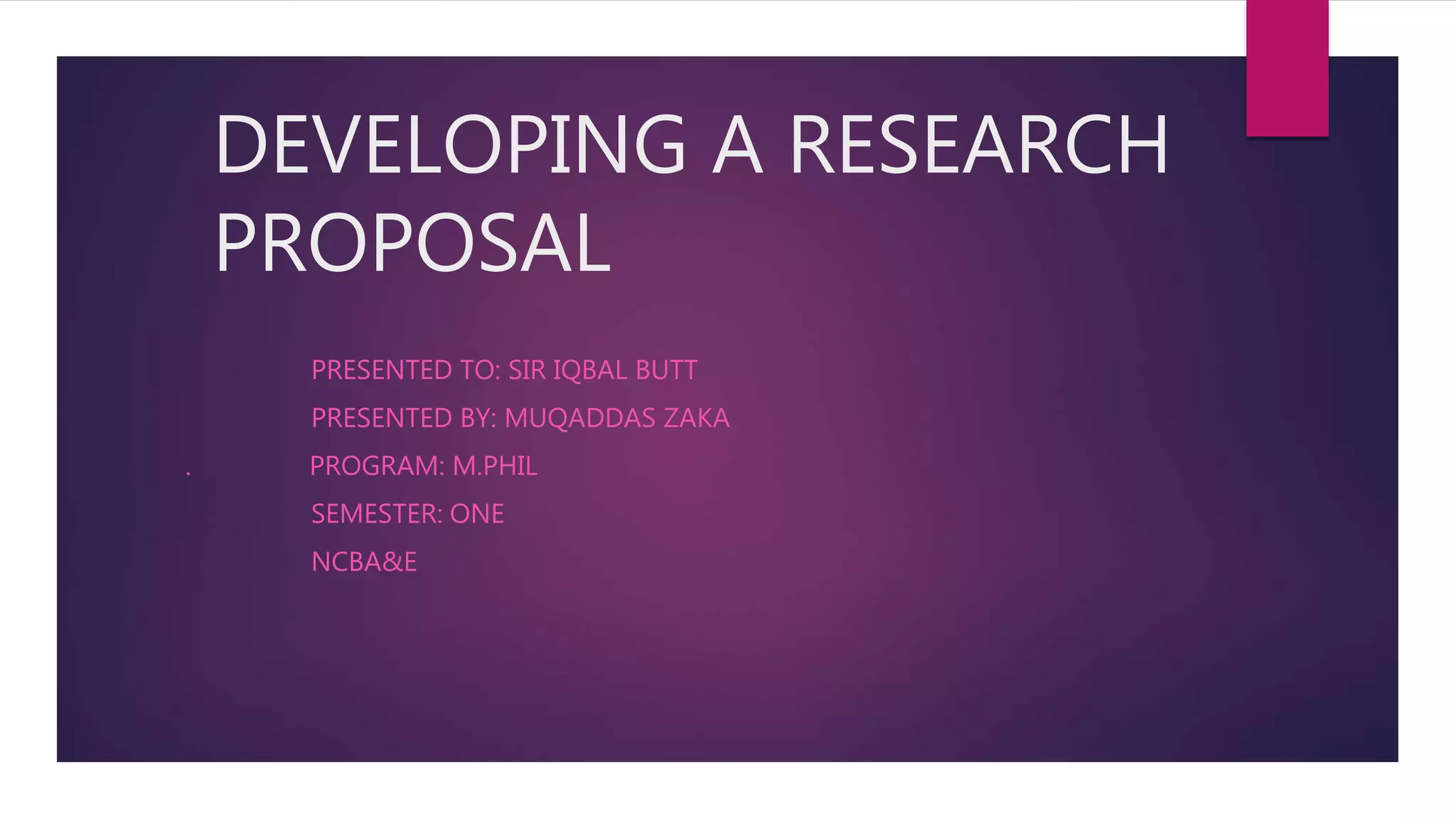 Developing a research proposal | PPTX