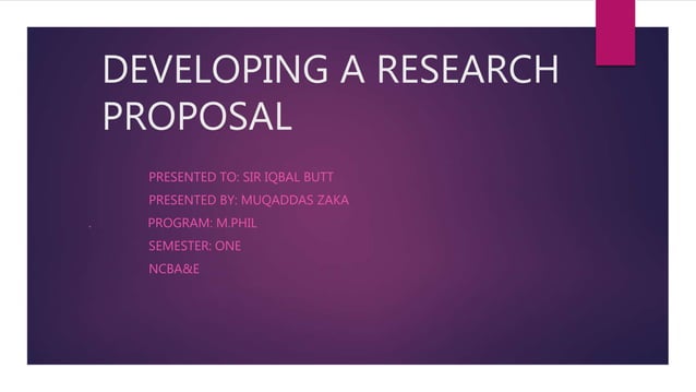 Developing a research proposal | PPTX