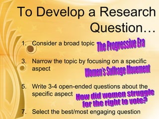 Developing A Research Question | PPT