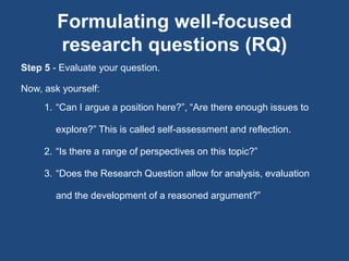 Developing a Research Question | PPTX