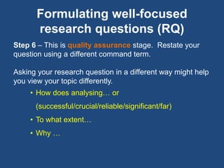 Developing a Research Question | PPTX