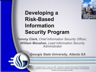 Developing A Risk Based Information Security Program | PPT