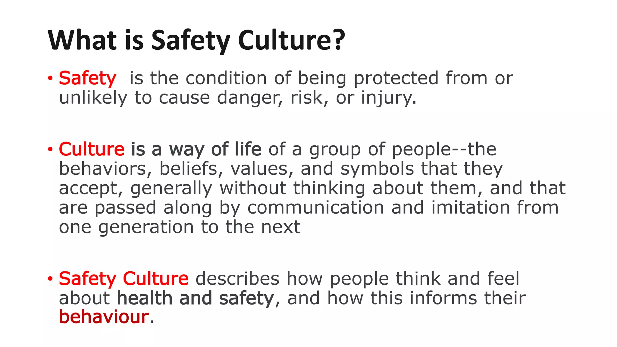 Developing a safety culture | PPTX