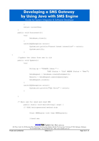 Developing a sms gateway by using java with sms engine | PDF
