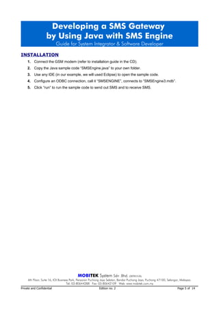 Developing a sms gateway by using java with sms engine | PDF