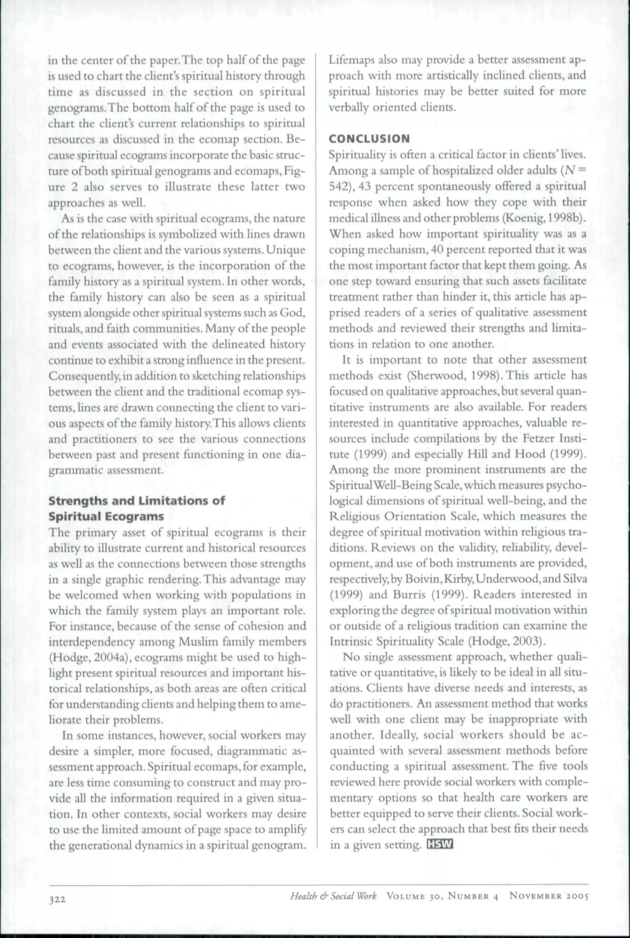 Developing a Spiritual Assessment Toolbox | PDF