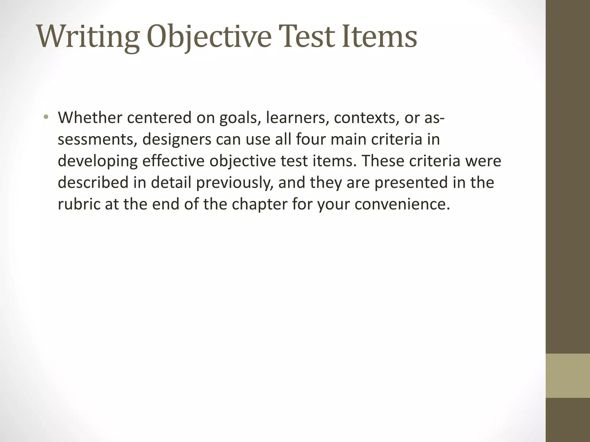 Developing assessment instruments | PPTX
