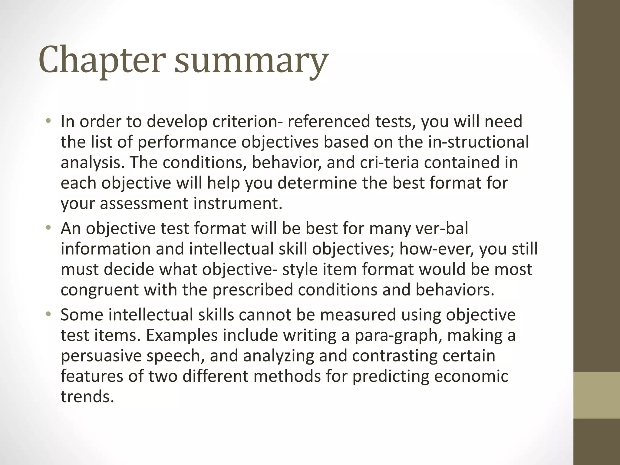 Developing assessment instruments | PPTX