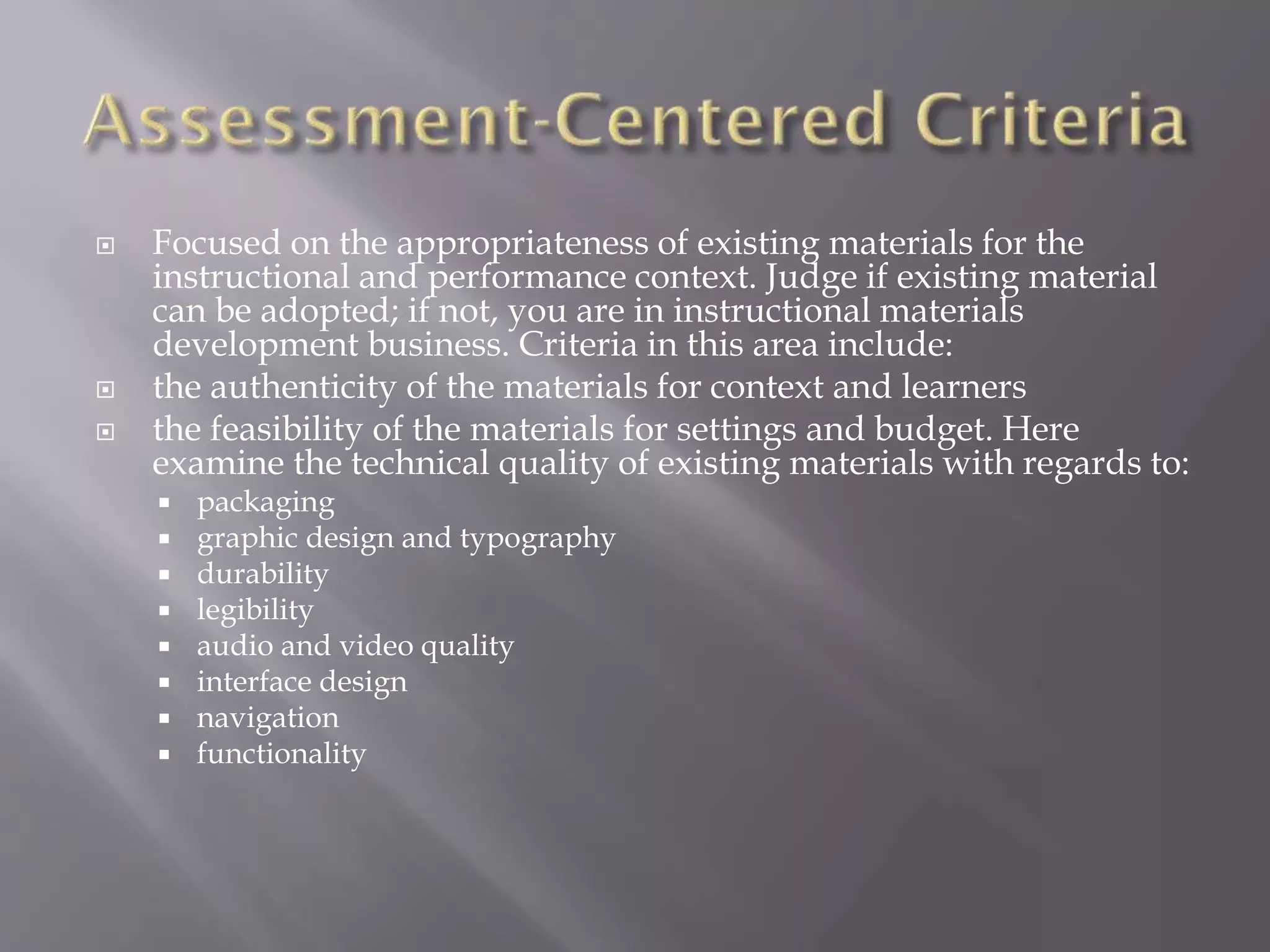 Developing assessment instruments | PPTX