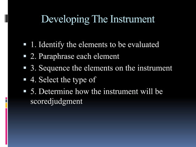 Developing assessment instruments | PPTX | Standardized Testing ...