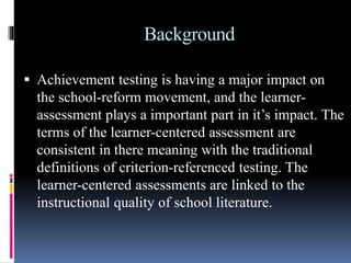 Developing assessment instruments | PPTX | Standardized Testing ...