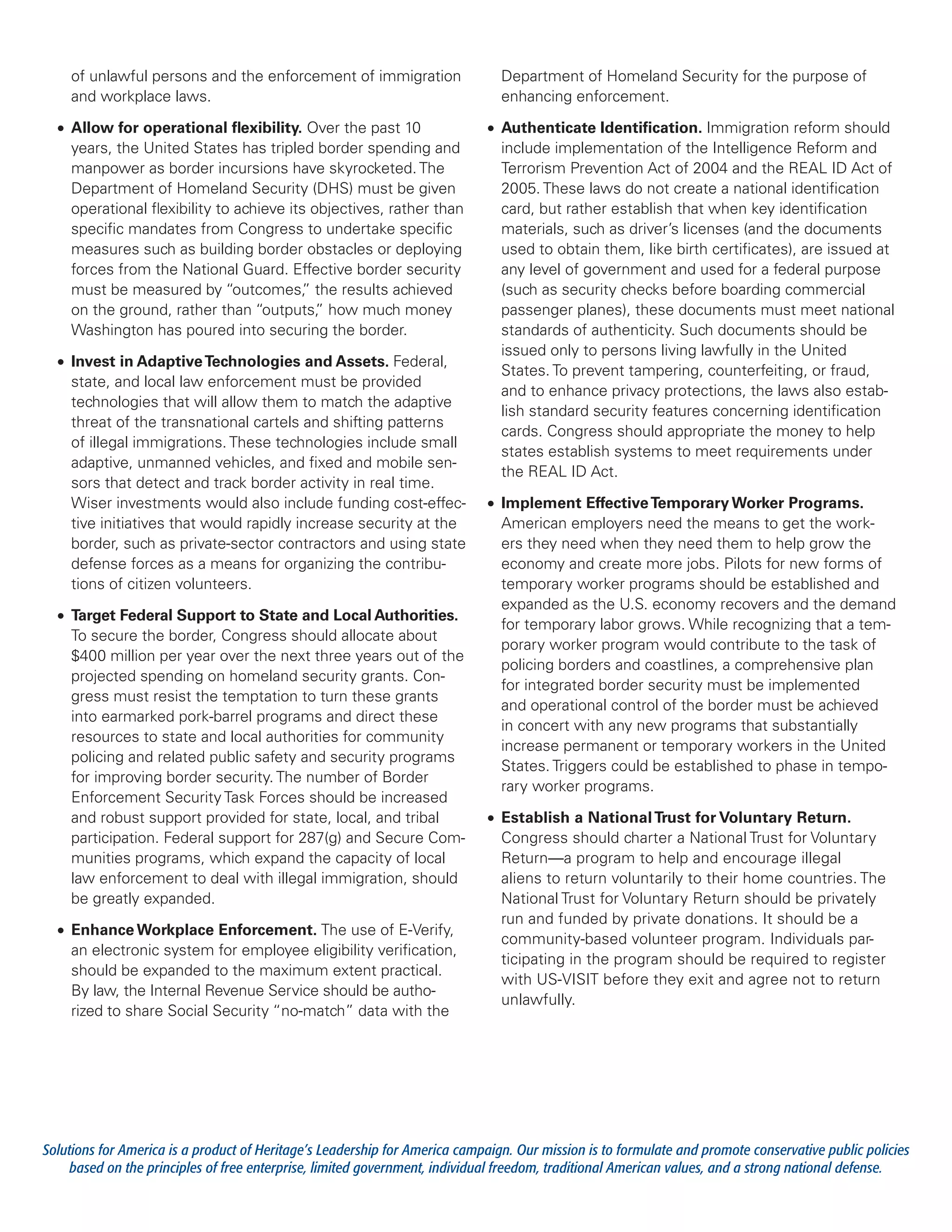 Developing A Strong Border and Immigration Policy | PDF