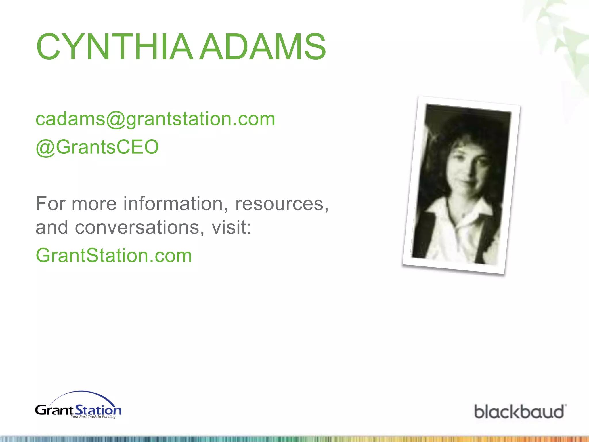 Developing a strong grants program | PPT