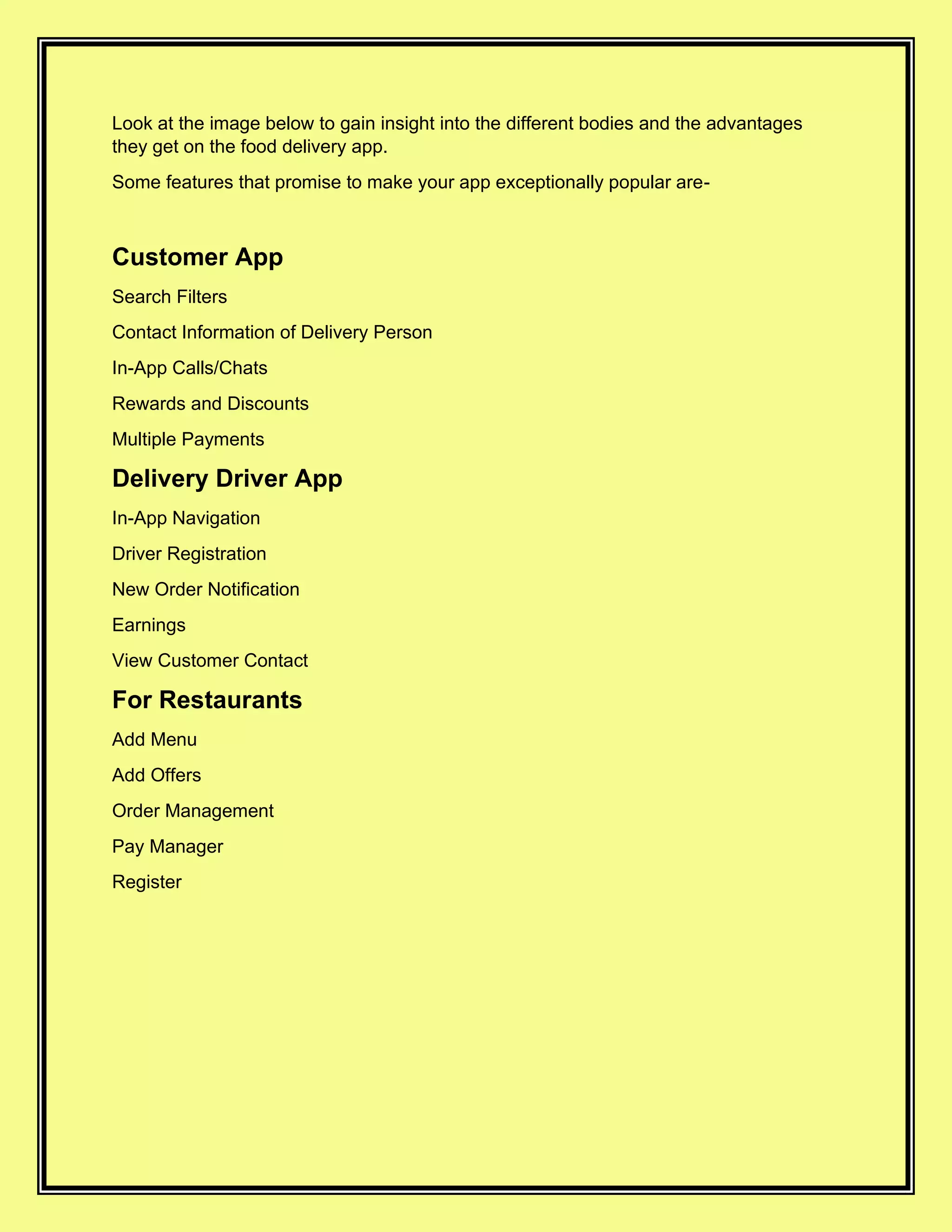 Developing a Successful Food Delivery App: Tips and Strategies | PDF