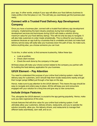 Developing a Successful Food Delivery App: Tips and Strategies | PDF