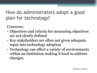 Developing A Technology Plan For Higher Education | PPT