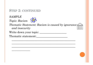 Developing A Thematic Statement | PDF