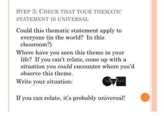 Developing A Thematic Statement | PDF