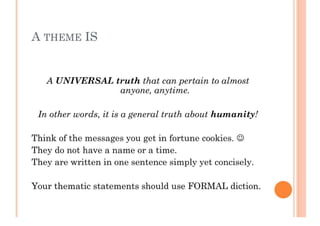 Developing A Thematic Statement | PDF