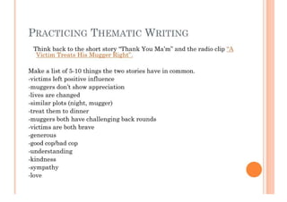 Developing A Thematic Statement | PDF