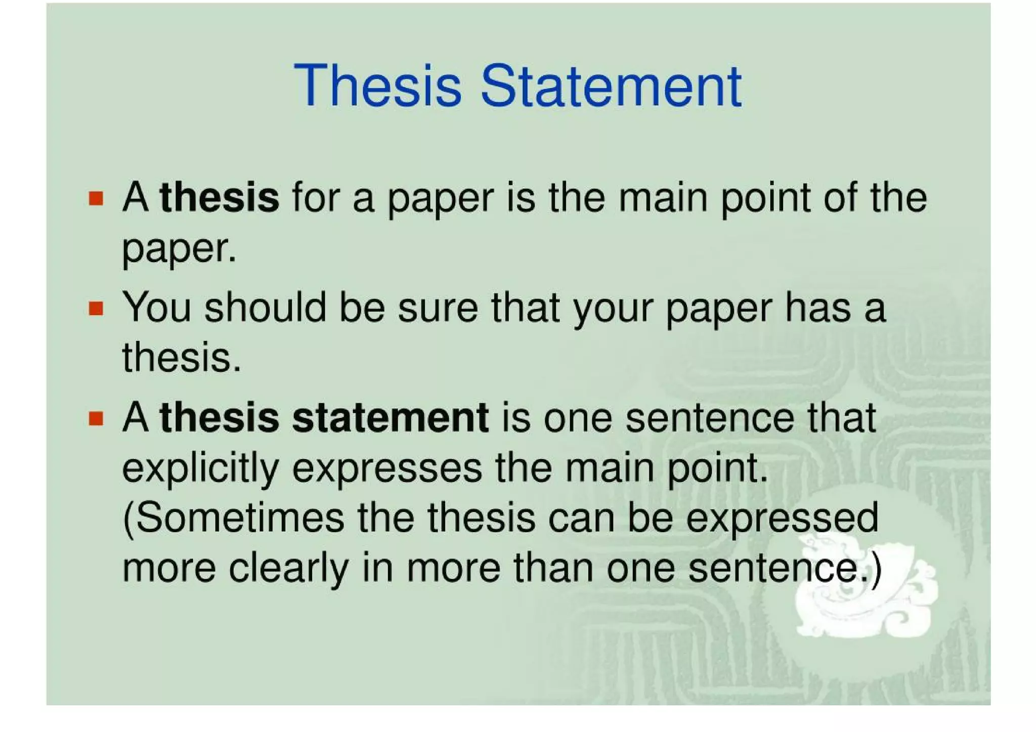 Developing A Thesis Statement For A Paper | PPT