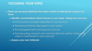 Developing a topic | PPT