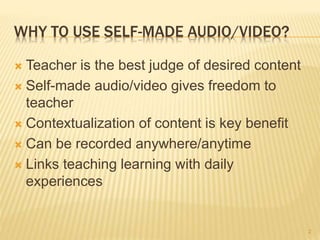 Developing audio and video as teaching aids | PPT