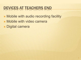 Developing audio and video as teaching aids | PPT