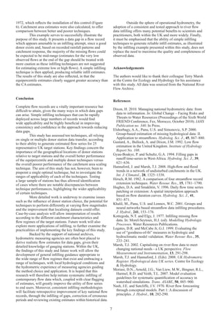 Developing best practice for infilling daily river flow data | PDF