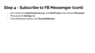 Introduction to Chatbot Development for Facebook Messenger using Python | PDF