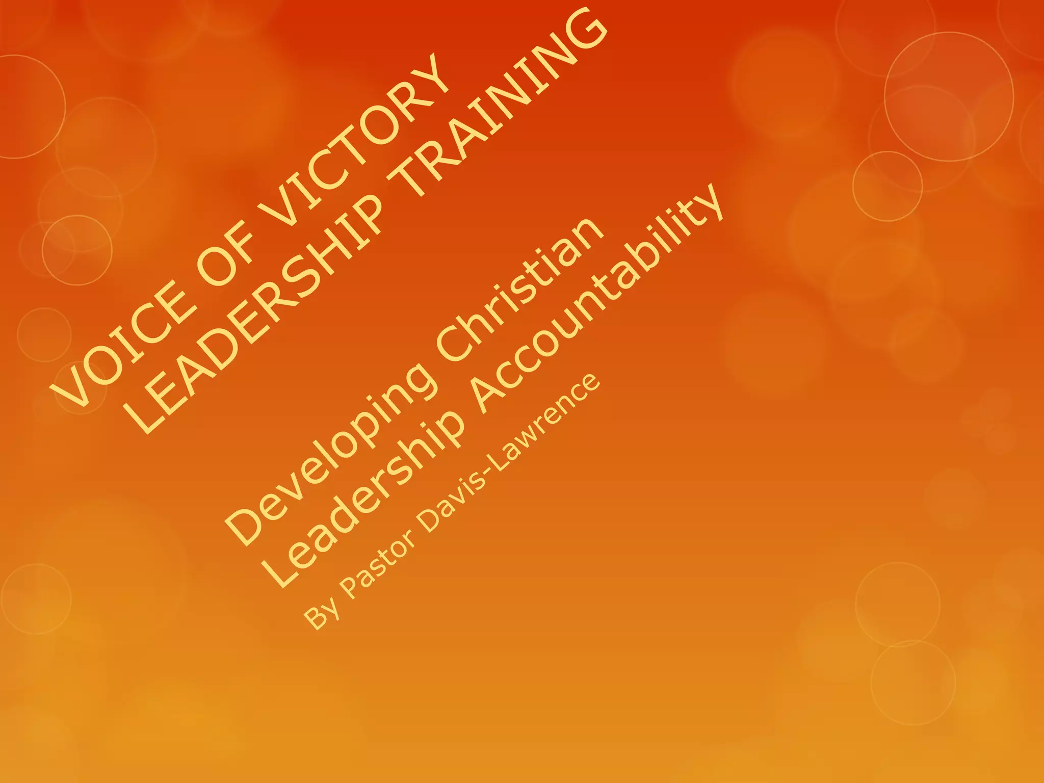 Developing christian leadership accountability | PPT