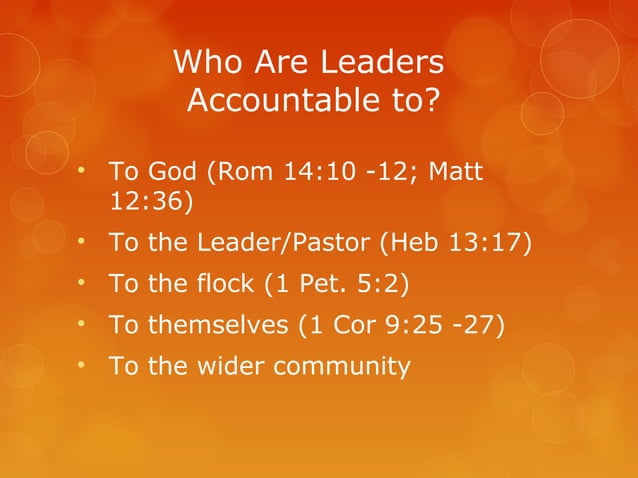 Developing christian leadership accountability | PPT