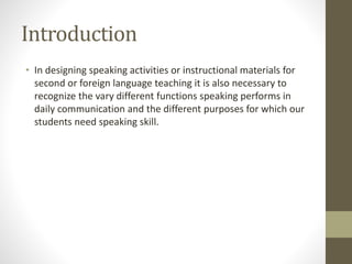 Developing classroom speaking activities | PPT