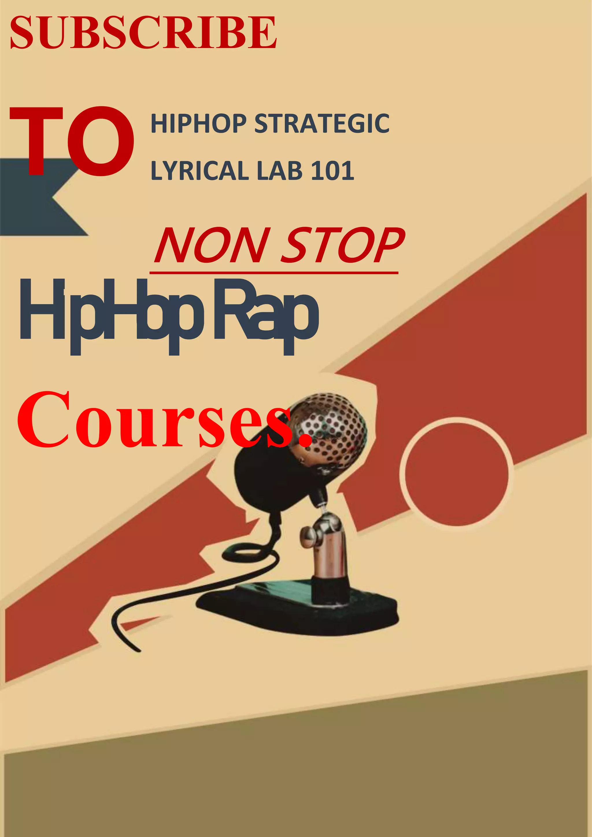 Developing Complex Lyrical Skills The HipHop Strategic Lyrical Lab101.docx