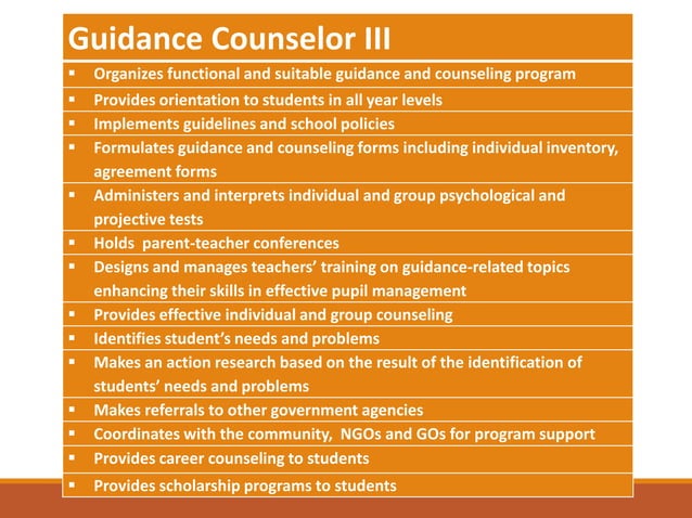 Developing comprehensie school guidance & counseling program | PPTX