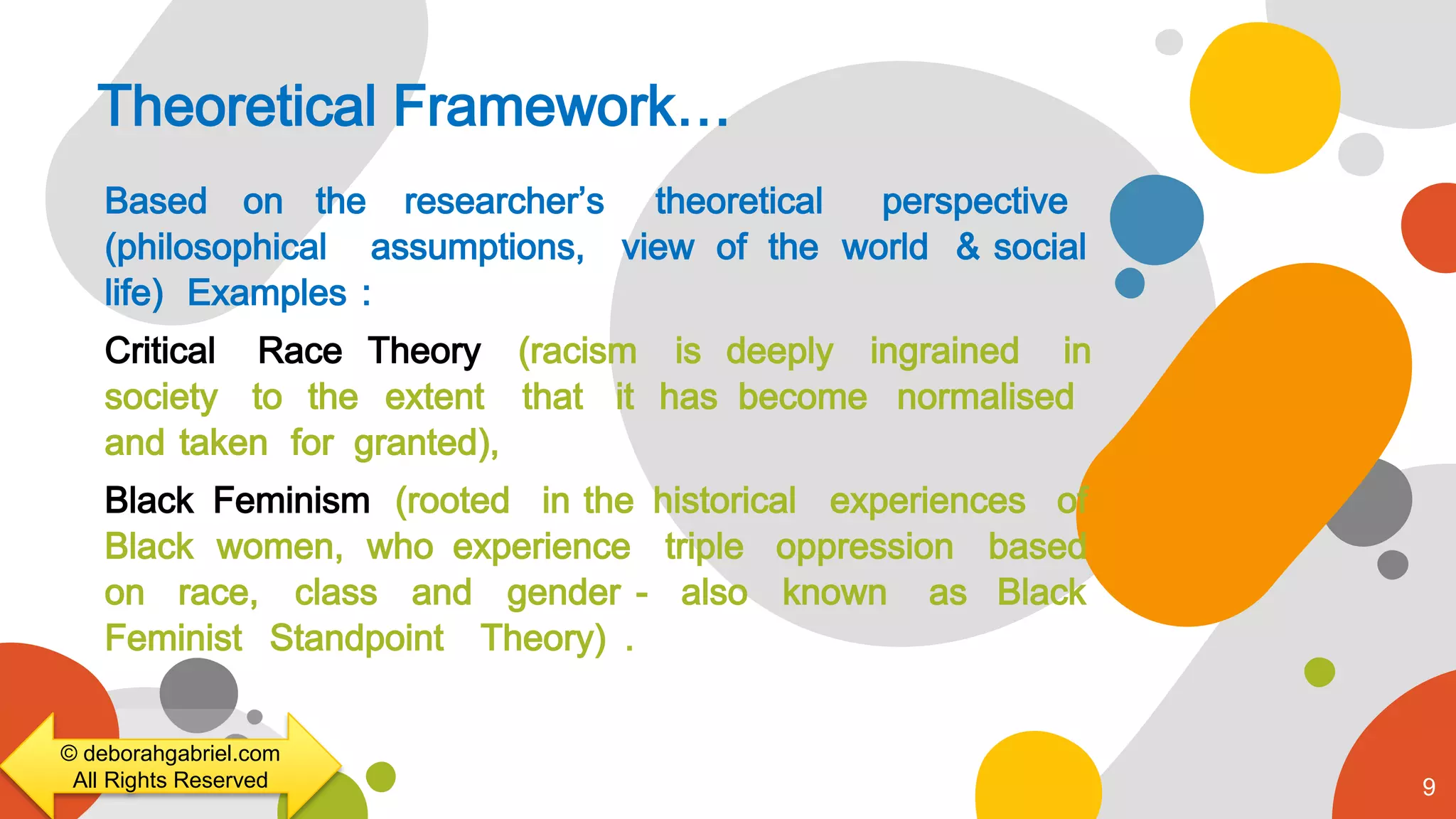 Developing Conceptual Frameworks for Qualitative research | PPT