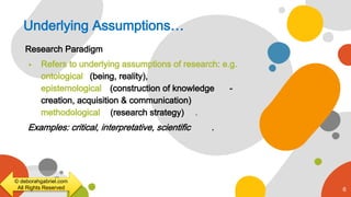 Developing Conceptual Frameworks for Qualitative research | PPT
