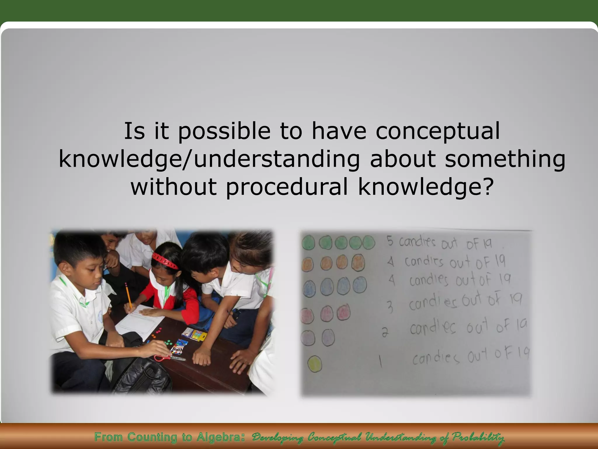 Developing conceptual understanding of probability | PDF | Homework and ...