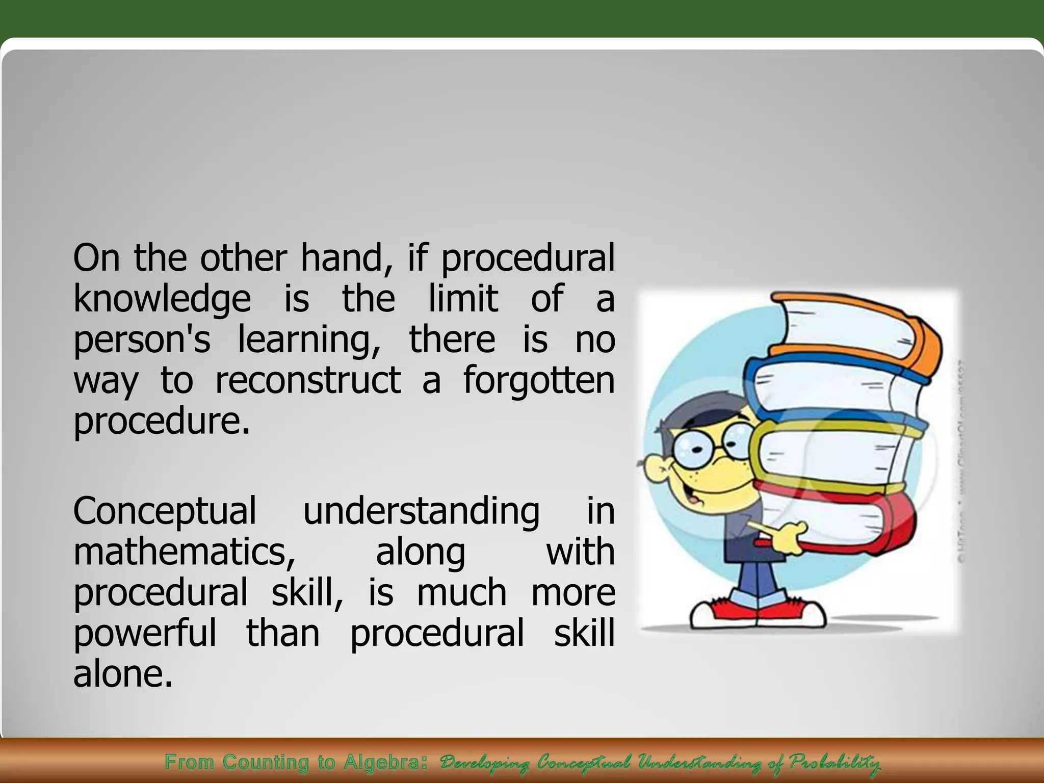 Developing conceptual understanding of probability | PDF | Homework and ...