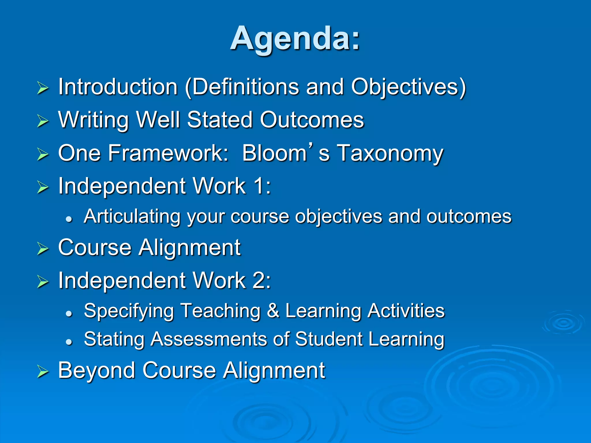 Developing Course-Level Learning Objectives4.ppt | Education industry | Industries
