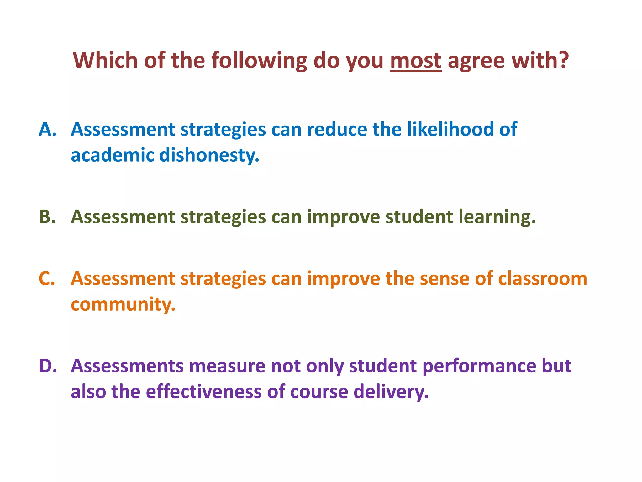 Developing Course Assessment Strategies | PPT
