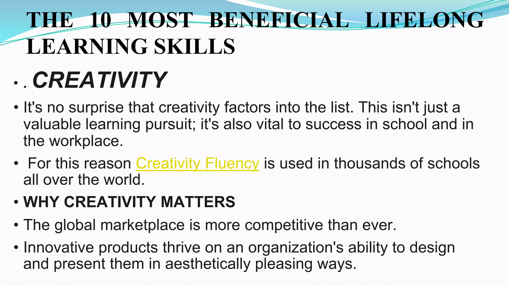 Developing creative learning | PPTX