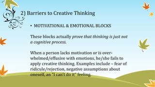 Developing creative thinking | PPTX