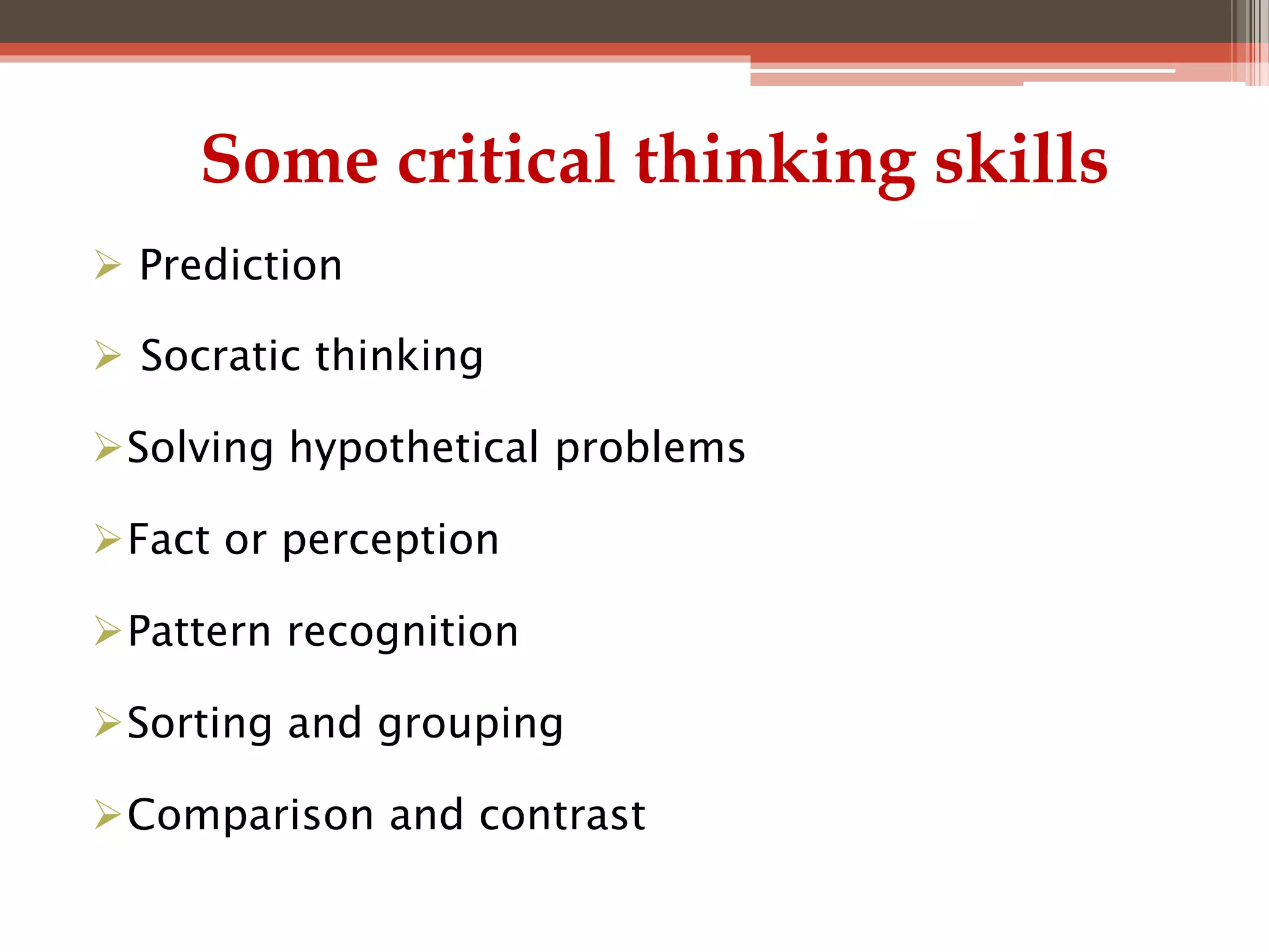 Developing critical thinking | PPTX