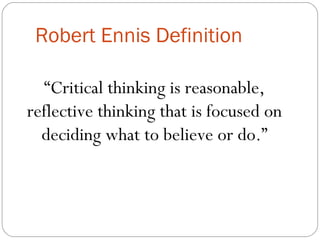 Developing Critical Thinking Skills | PPT