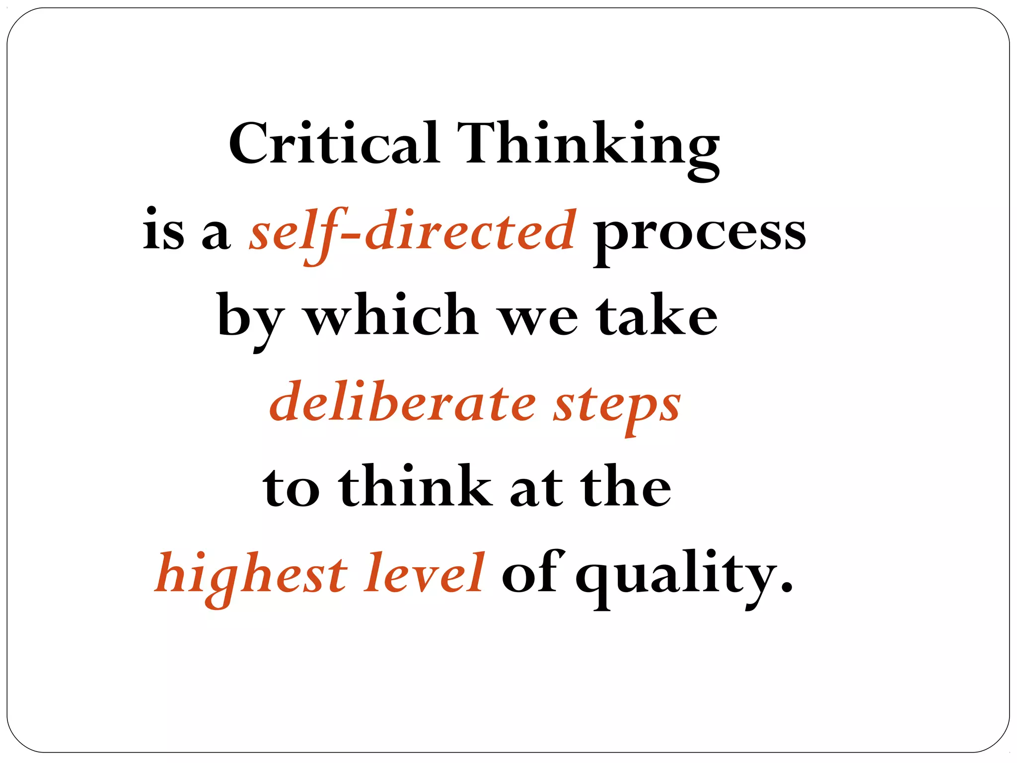 Developing Critical Thinking Skills | PPT